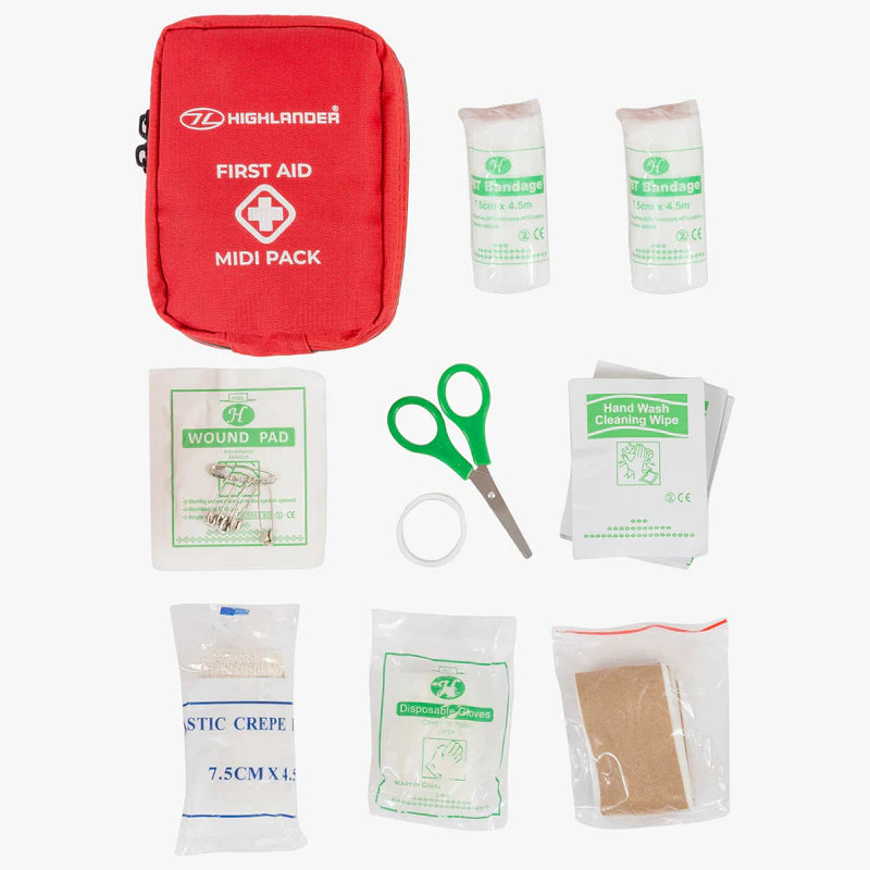 Highlander First Aid Midi Pack | Comprehensive and Portable First Aid Kit